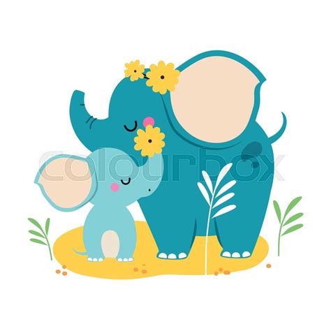 Elephant Herd Cartoon