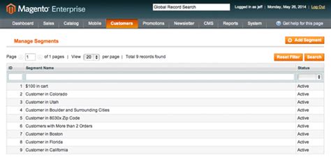 Magento Enterprise How To Use Customer Segmentation Customer Paradigm