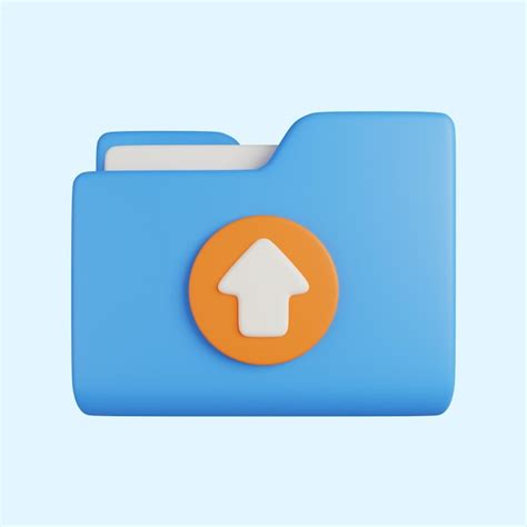 premium psd upload folder 3d icon
