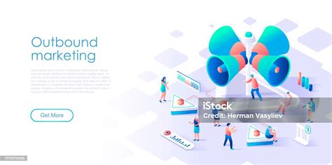 아이소메트릭 랜딩 페이지 아웃바운드 마케팅 또는 광고 플랫 컨셉 개발에 대한 스톡 벡터 아트 및 기타 이미지 개발 개선 검색 Istock
