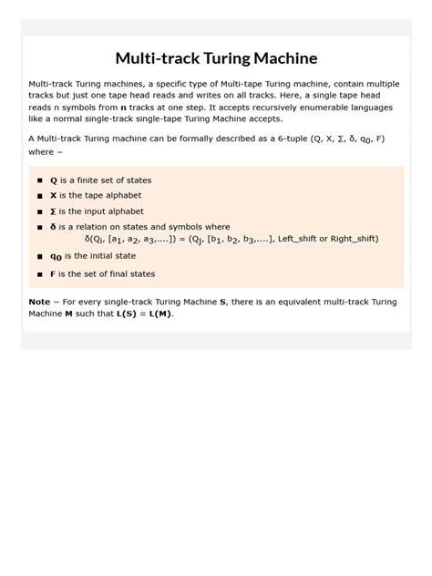 Multi-Track Turing Machine | PDF