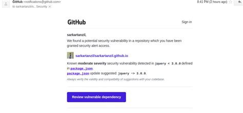 We Found A Potential Security Vulnerability In A Repository Which You