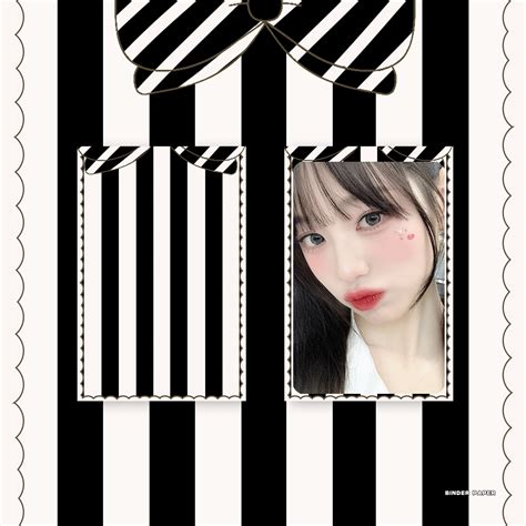 [자체제작] 스위트 리본 바인더대지 블랙 포토카드 포카 바인더 대지 탑로더 슬리브 포장용품 속지 포용 포장 헤더택 콜북 덕질