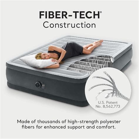 Intex Dura Beam Deluxe Comfort Plush Air Mattress Series With Internal