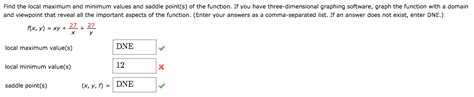 Solved Find The Local Maximum And Minimum Values And Sadd