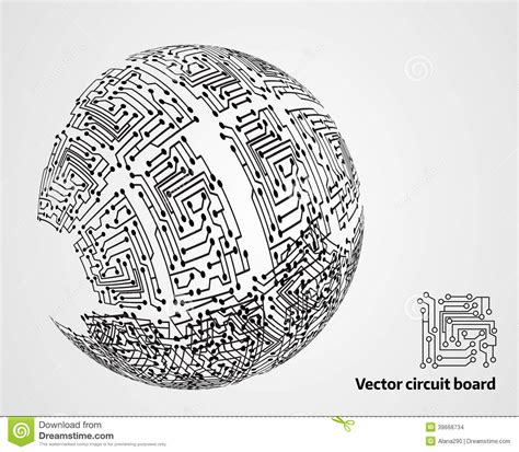 Circuit Board Sphere Stock Vector Illustration Of Headquarters 39668734