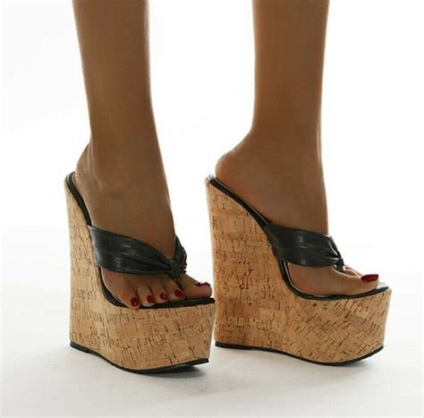 Super High Heel Wedge Slipper Womens Platform Flip Flops Sandals Shoes