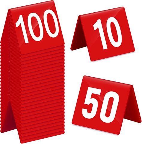 Tuanse 100 Pcs Acrylic Table Numbers 1 100 Double Sided