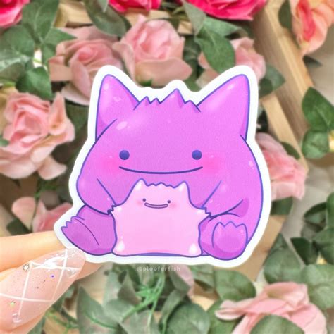 Ditto Gengar Stickers Buy 3 Get 1 Free Cute Glossy Waterproof