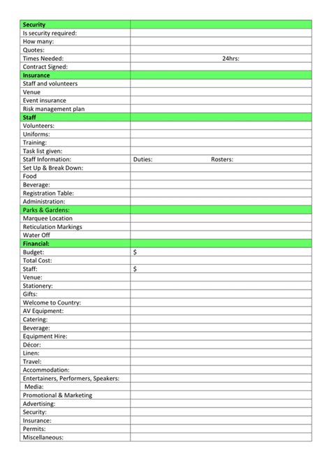 Event Planning Checklist In Word And Pdf Formats Page Of