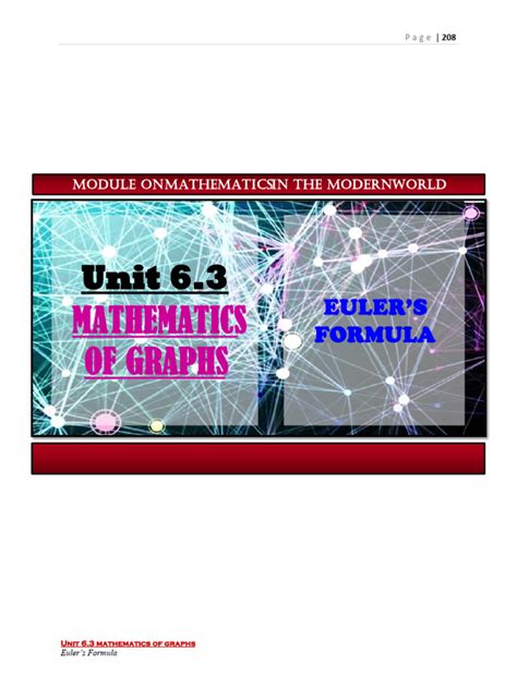 Mmw 6 3 Mathematics Of Graphs Eulers Formula Pdf Mathematical Concepts Graph Theory