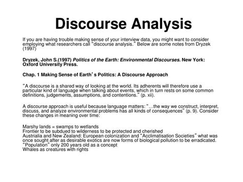 Ppt Discourse Analysis Powerpoint Presentation Free Download Id3104503