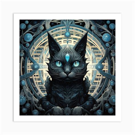 Cat With Blue Eyes Art Print By David Arts Fy
