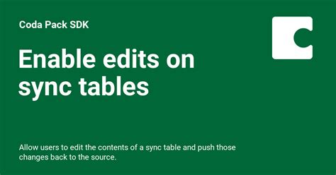 Two Way Sync Pack Roadmap Coda Maker Community