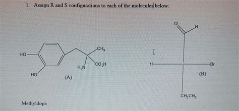 solved 1 assign r and s configurations to each of the