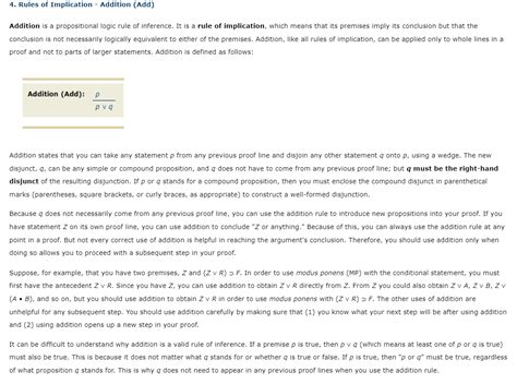 Solved 4 Rules Of Implication Addition Add Addition Is