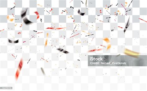 현실적인 떨어지는 Bokeh 검정 빨강과 주황색 색종이 투명 바둑판 무늬 배경에 고립 Germanyvector 그림의 국가