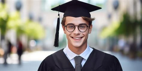 Premium Ai Image Elated Young Gentleman Donning Graduation Hat