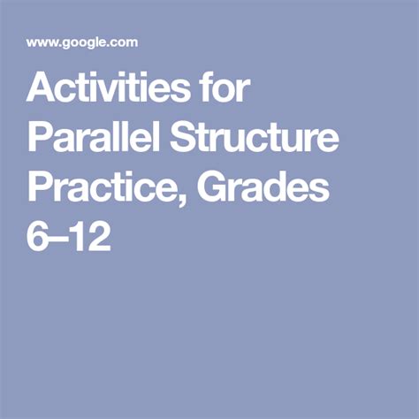 Parallel Structure Practice Worksheet 1 Printable Word Searches