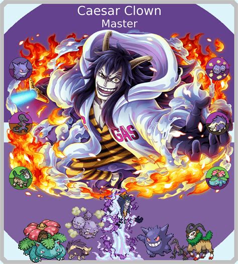 Caesar Clown Pokemon X One Piece Team By Luxrayheart On Deviantart