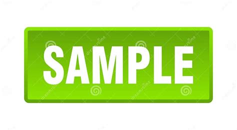 Sample Button Sample Square Isolated Push Button Stock Vector