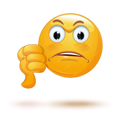 Premium Vector Emoticon Showing Thumbs Down Angry Smiley Sad Emoji