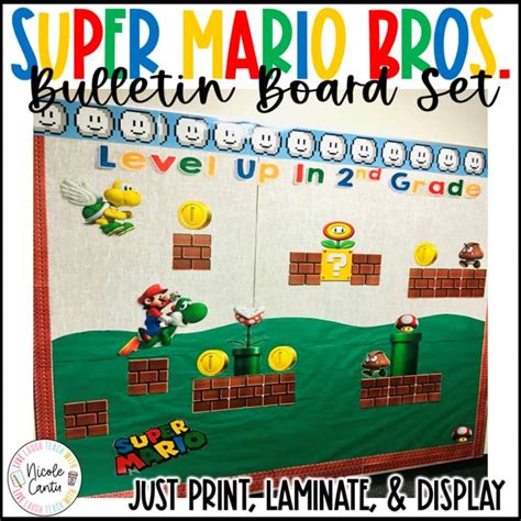 Super Mario Bros Level Up Bulletin Board Display Tabloid 11x17 Sized