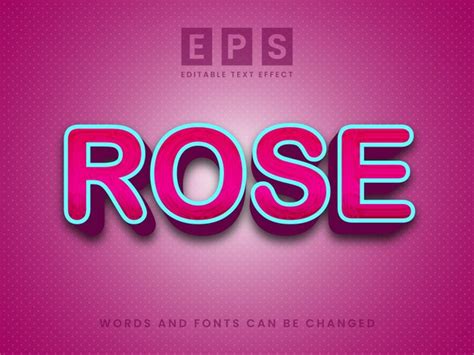 Premium Vector Rose 3d Text Effect