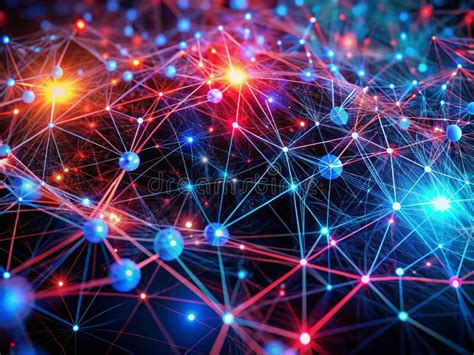 A Surreal Data Visualization Exploring Abstract Network Connections With Intertwined Red And