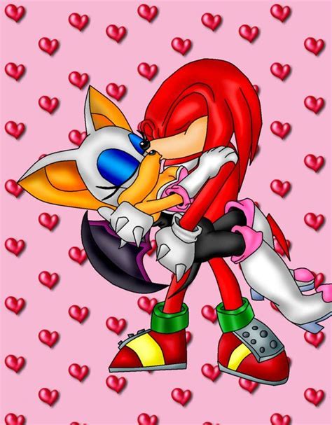 Knuckles And Rouge Kiss Omg By Footman Art Disney Characters Character