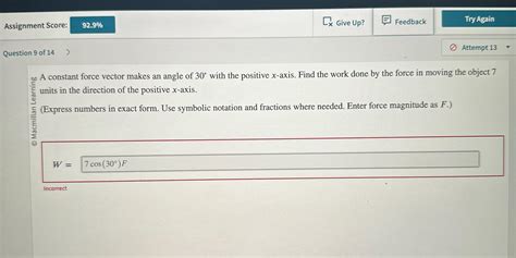 [vector Calculus Work Done By Force Vector] How Do I Solve This Problem R Homeworkhelp