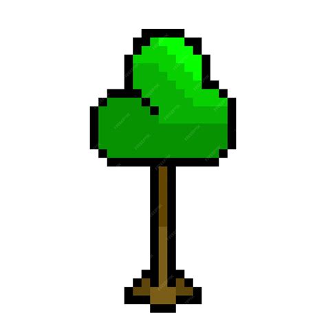 Premium Vector Pixelated Tree Icon Cute Tree Isolated Green Pixel Tree