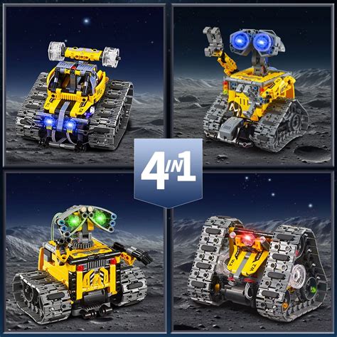 Sillbird Stem Building Toys 4in1 Remote And App Controlled Wall Robot Set 560 Pieces