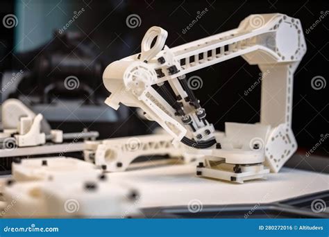 3d Printing Robot Extruding Layer Of Molten Plastic To Create Intricate Design Royalty Free