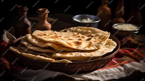 Premium Photo The Plain Chapati Bread From India Fried On The Flat Pan