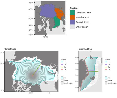 top map of reanalysis domain with nsidc subregions dark gray areas