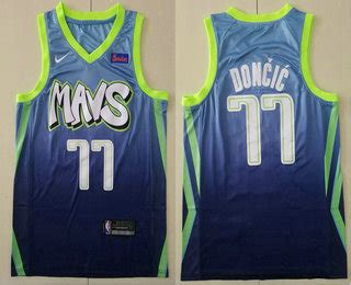 Mens Dallas Mavericks 77 Luka Doncic Blue 2020 Nike City Edition