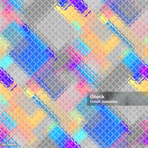 Low Poly Style Seamless Pattern Tileable Image Small Squares With Glass