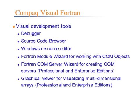 Introducing Compaq Visual Fortran Introducing Compaq Visual Fortran