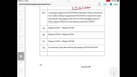 Gate Data Science And Ai Sample Paper Solution Question No 29