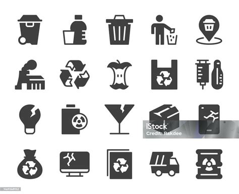 Garbage Icons Stock Illustration Download Image Now Icon Symbol Garbage Breaking Istock