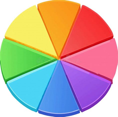 A Colorful Pie Chart With Five Slices On A Clean White Background Enhances Its Look Stock