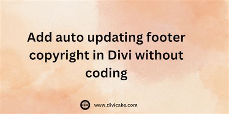 Updating Footer Copyright In Divi