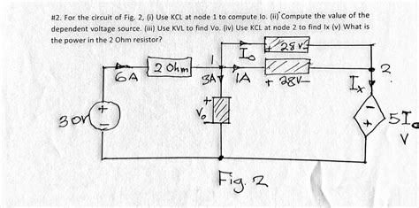 Solved 2 ﻿for The Circuit Of Fig 2 I ﻿use Kcl At Node