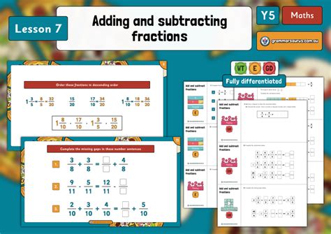 Year 5 Fractions Add And Subtracting Fractions Lesson 7