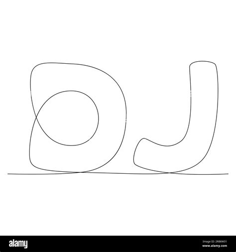 One Continuous Line Of Dj Word Thin Line Illustration Vector Concept Contour Drawing Creative
