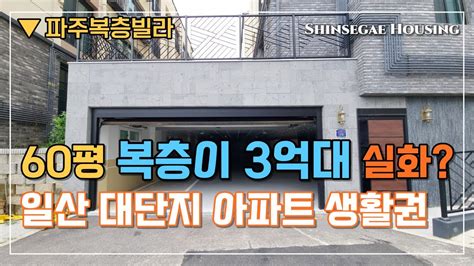 일산복층빌라 60평형 복층 분양가 3억대 못보셨죠 지하주차장까지 완벽한 초특가 1세대 파주복층빌라 야당동복층빌라 파주신축빌라 일산시축빌라 Youtube