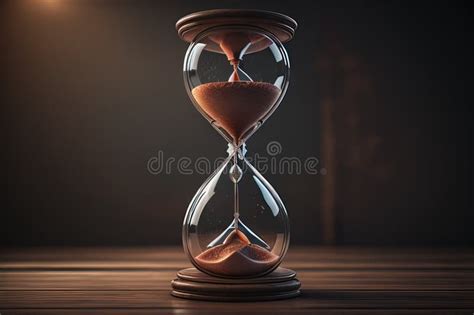 Hourglass With Flowing Sand Time Passing Concept Generative Ai Stock