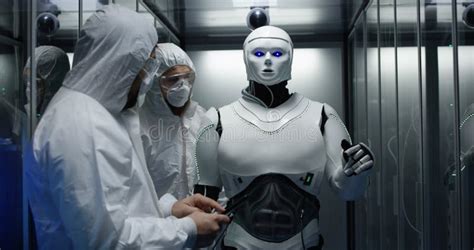 Engineers Testing On Robot Controls Stock Photo Image Of Research Engineering