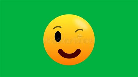 On Eye Wink And Smile Face Expression Stock Illustration Illustration